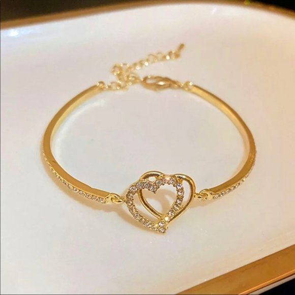 Jewelry | Fashion Gold Plated Love Heart Bracelet | Poshmark
